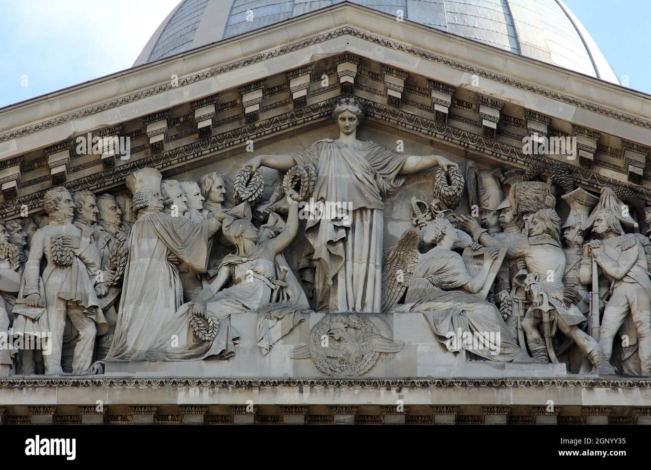 Paris - tympanon of Pantheon Stock Photo - Alamy