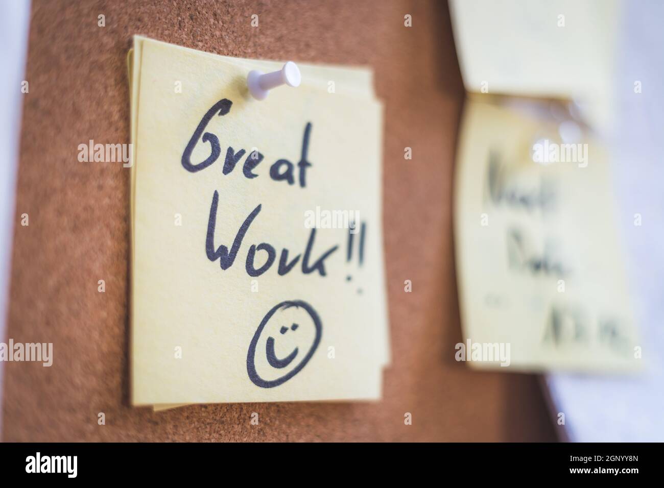 Office great work note handwriting hi-res stock photography and images ...