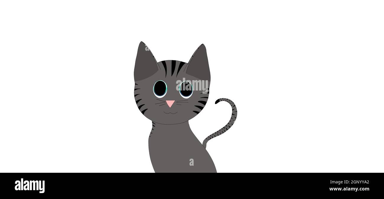 Gray cat smiling into the camera Stock Photo - Alamy