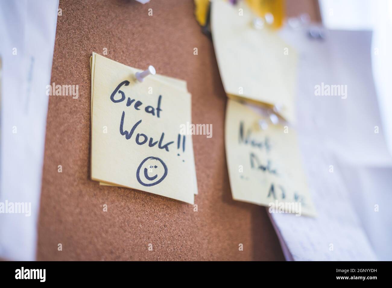 Office great work note handwriting hi-res stock photography and images ...