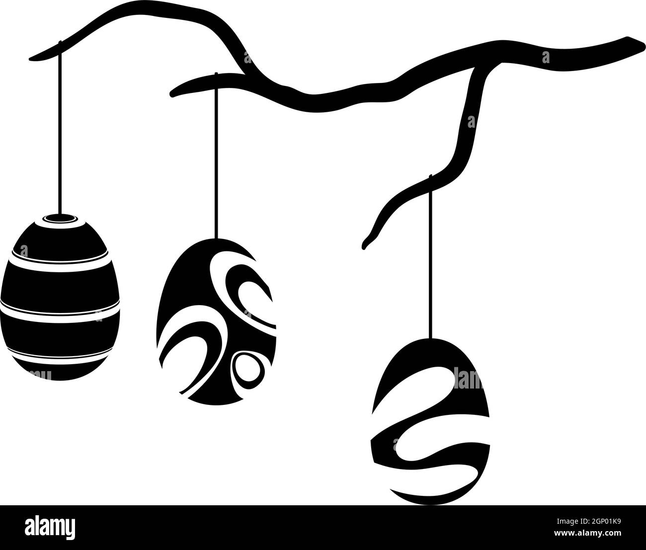 Easter eggs on black Stock Vector Images - Alamy