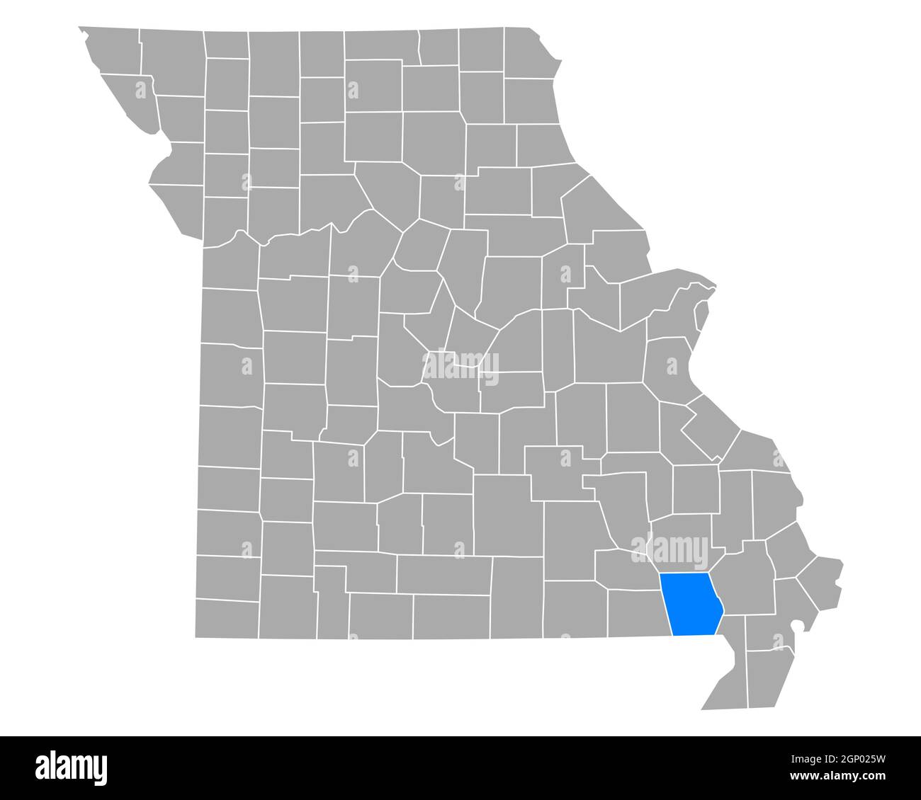 Map of Butler in Missouri Stock Photo - Alamy