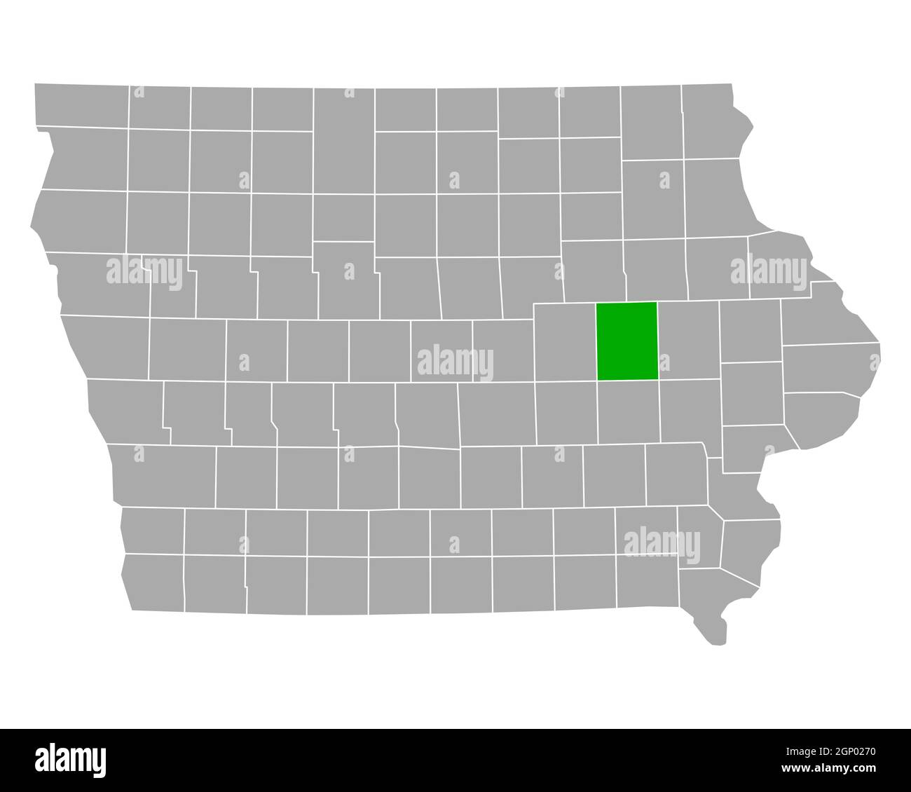 Map of Benton in Iowa Stock Photo - Alamy