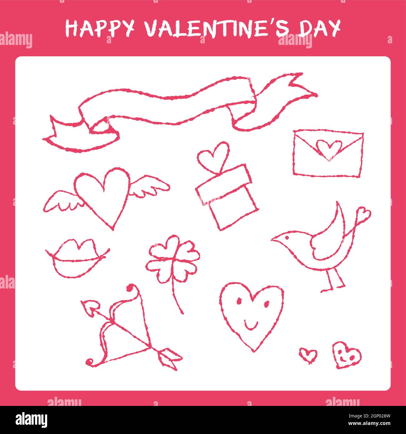Hand drawn valentine's day elements set Stock Vector Image & Art - Alamy