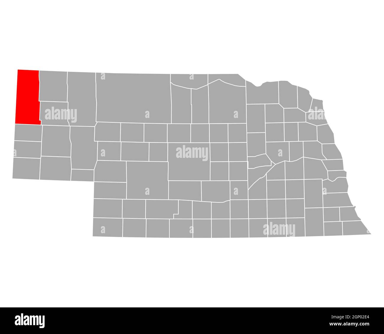 Map of Sioux in Nebraska Stock Photo - Alamy