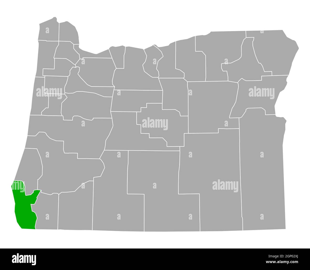 Map of Curry in Oregon Stock Photo - Alamy