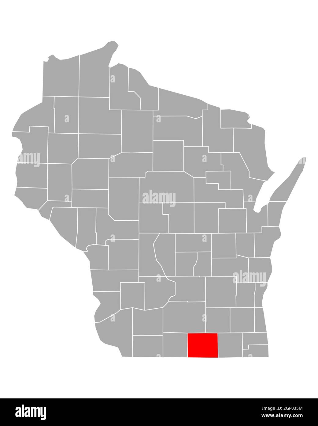 Map of Rock in Wisconsin Stock Photo - Alamy