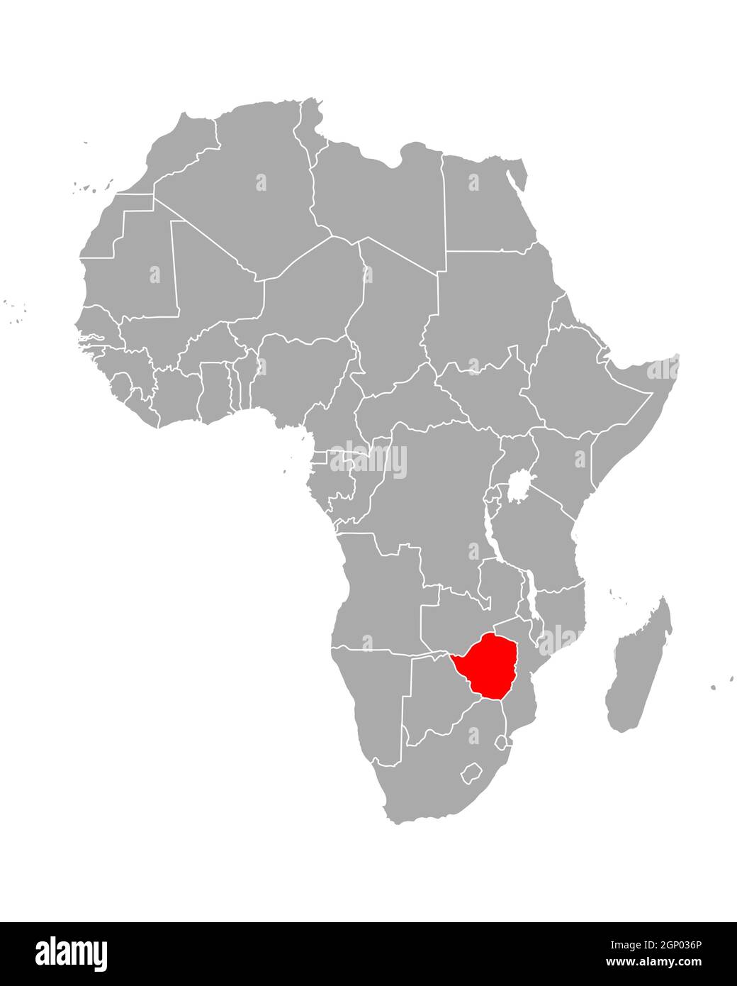 Map of Zimbabwe in Africa Stock Photo - Alamy