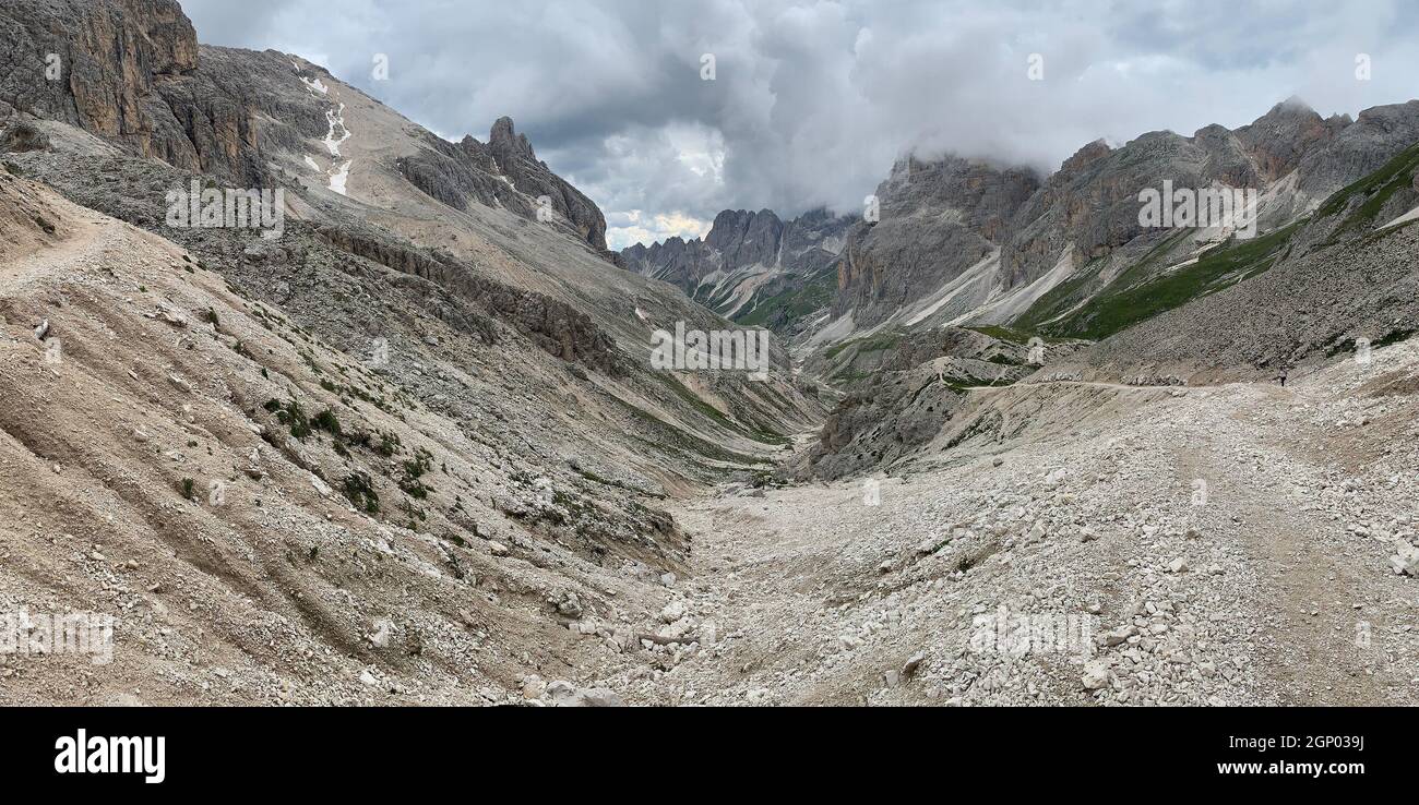 Rosengarten group in the Dolomites. The Dolomites are a mountain range ...