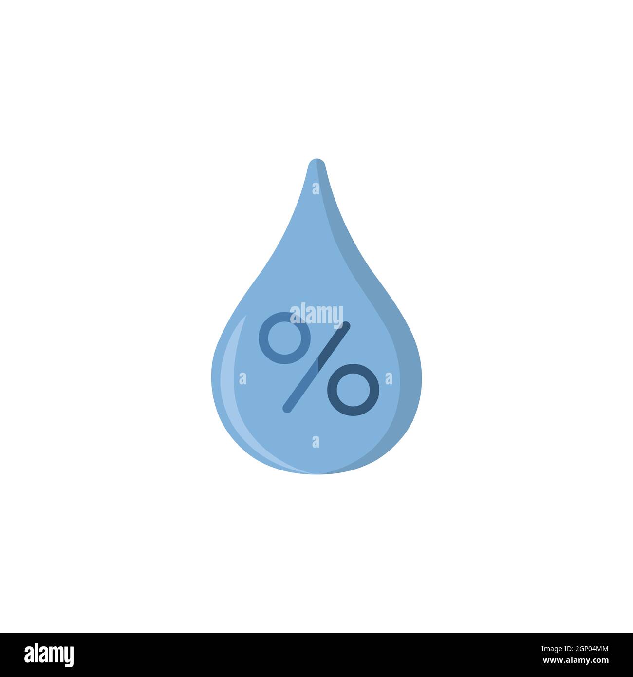 Humidity percent. Water drop. Flat icon. Isolated weather vector ...