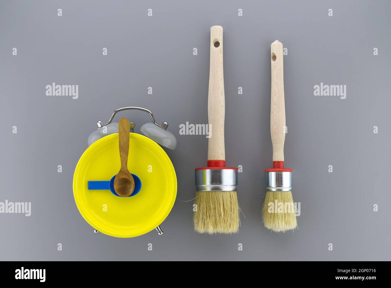 Creative DIY, decorating or renovations background with two clean ...