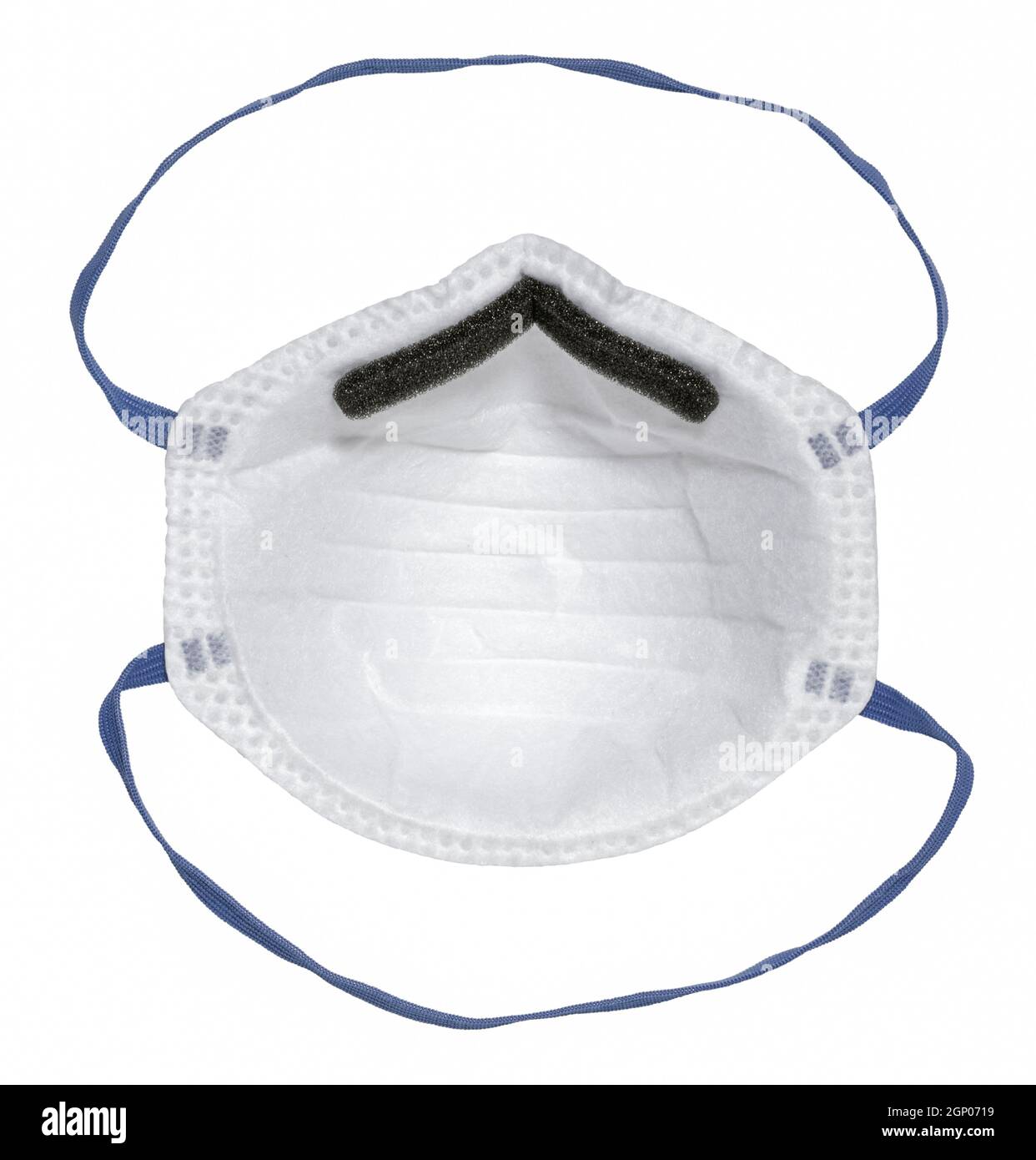 frontal shot of a FFP mask isolated in white back Stock Photo - Alamy