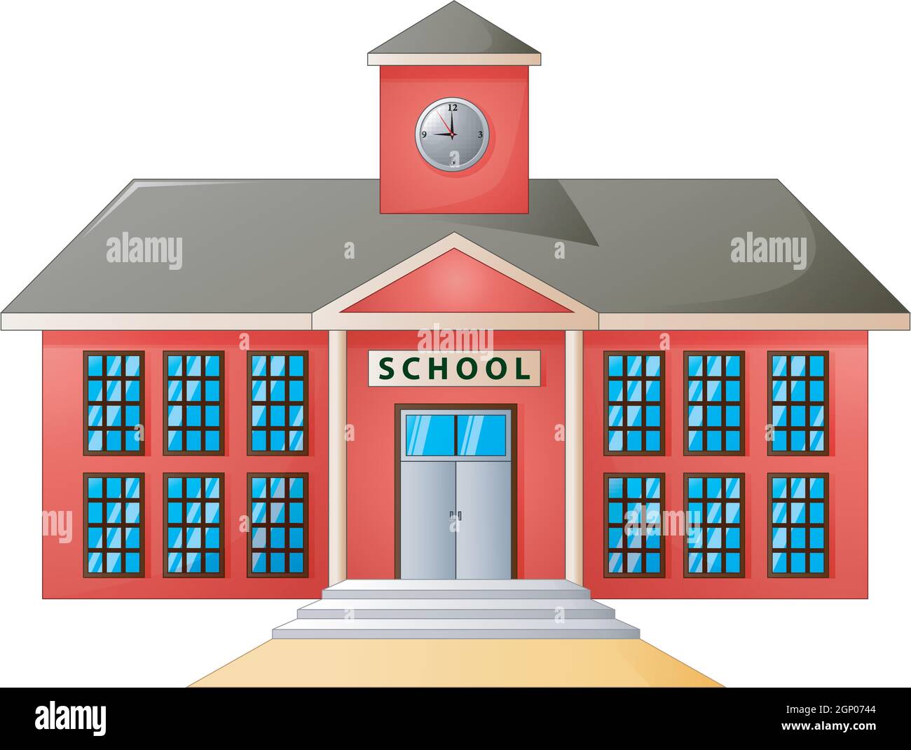 Cartoon school building illustration hi-res stock photography and ...