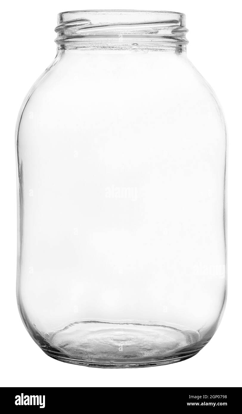 The empty glass jar isolated on white with clipping path Stock Photo ...