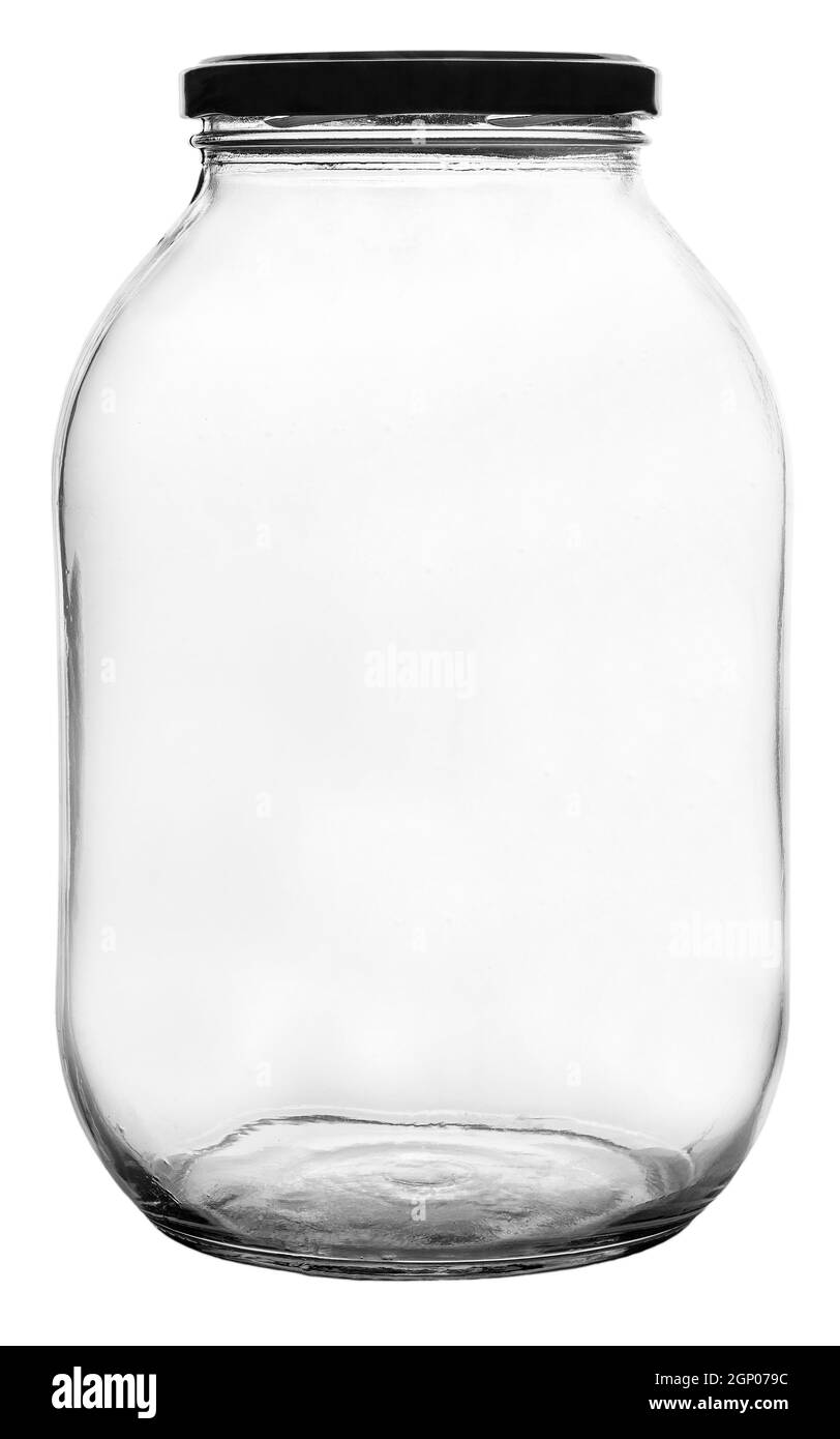 The empty glass jar isolated on white with clipping path Stock Photo ...