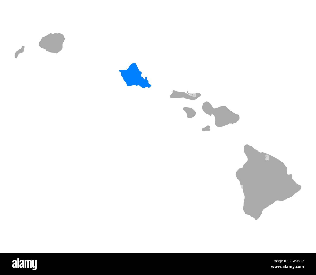 Map of Honolulu in Hawaii Stock Photo - Alamy