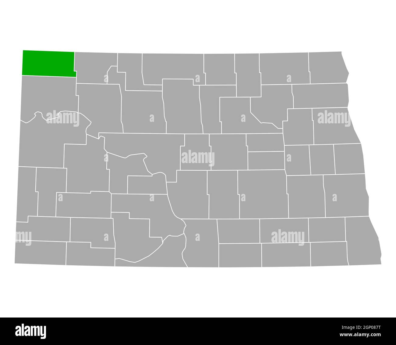 Map of Divide in North Dakota Stock Photo - Alamy