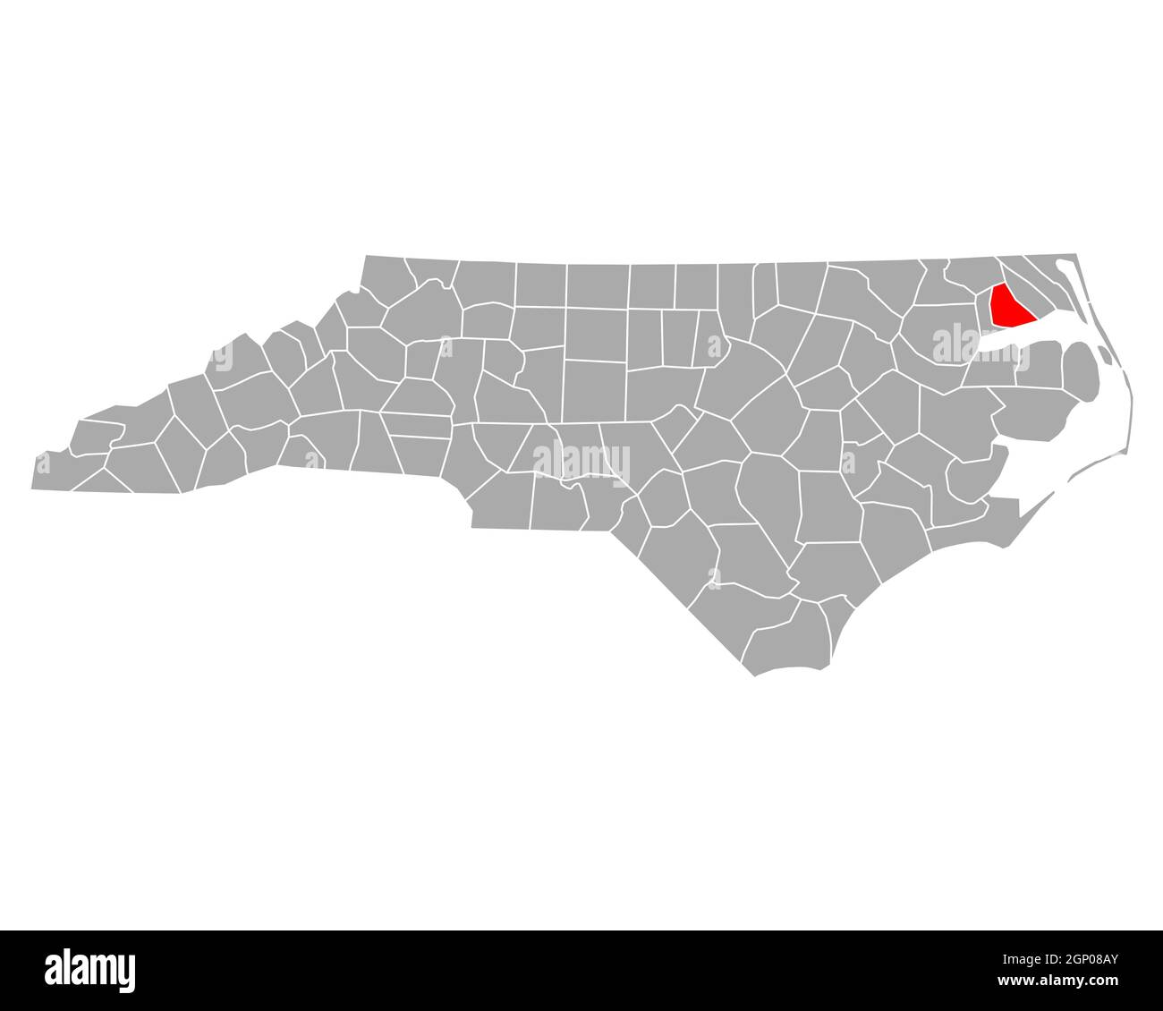 Map of Perquimans in North Carolina Stock Photo - Alamy
