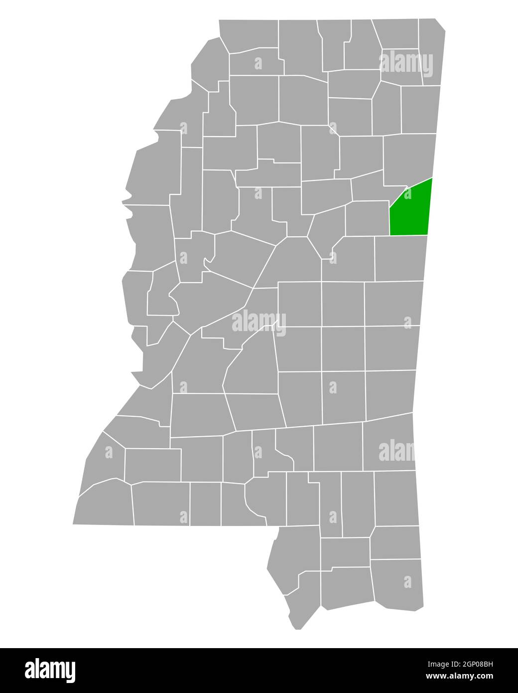 Map of Lowndes in Mississippi Stock Photo - Alamy