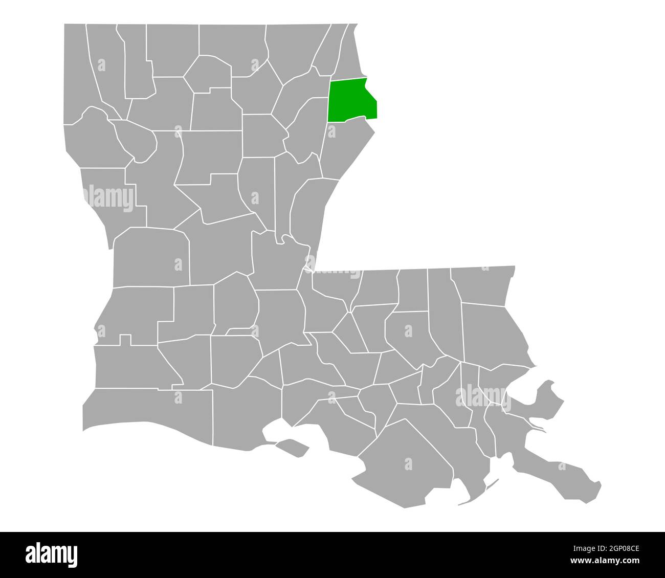Map of Madison in Louisiana Stock Photo - Alamy