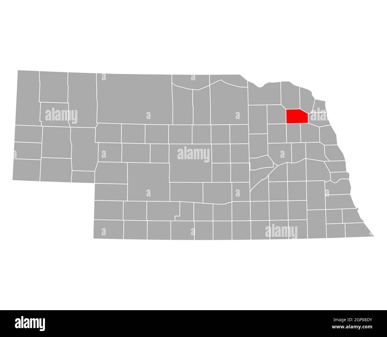 Map of Wayne in Nebraska Stock Photo - Alamy