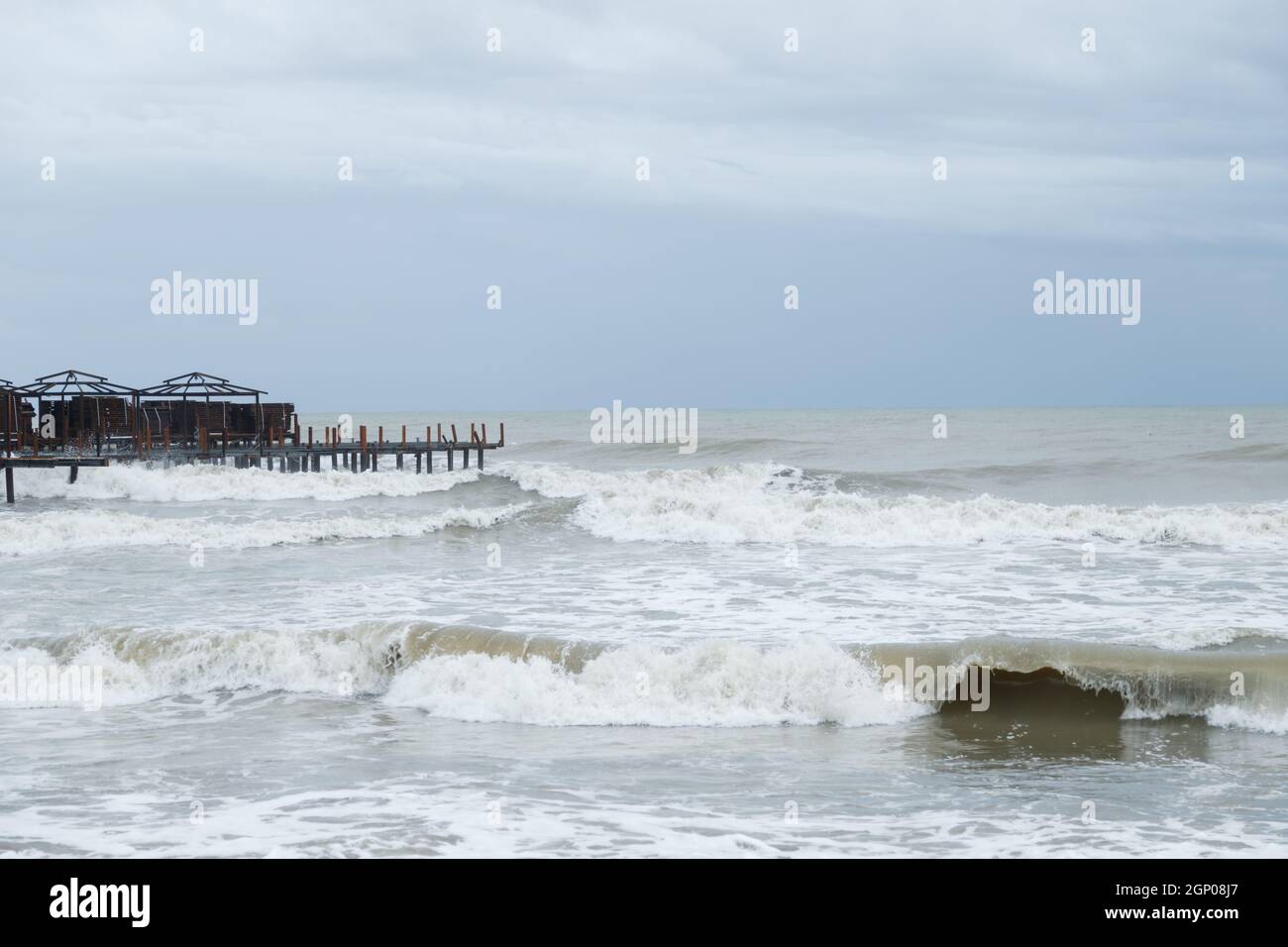 Storm on sea during bad weather. Nature power landscape Stock Photo - Alamy