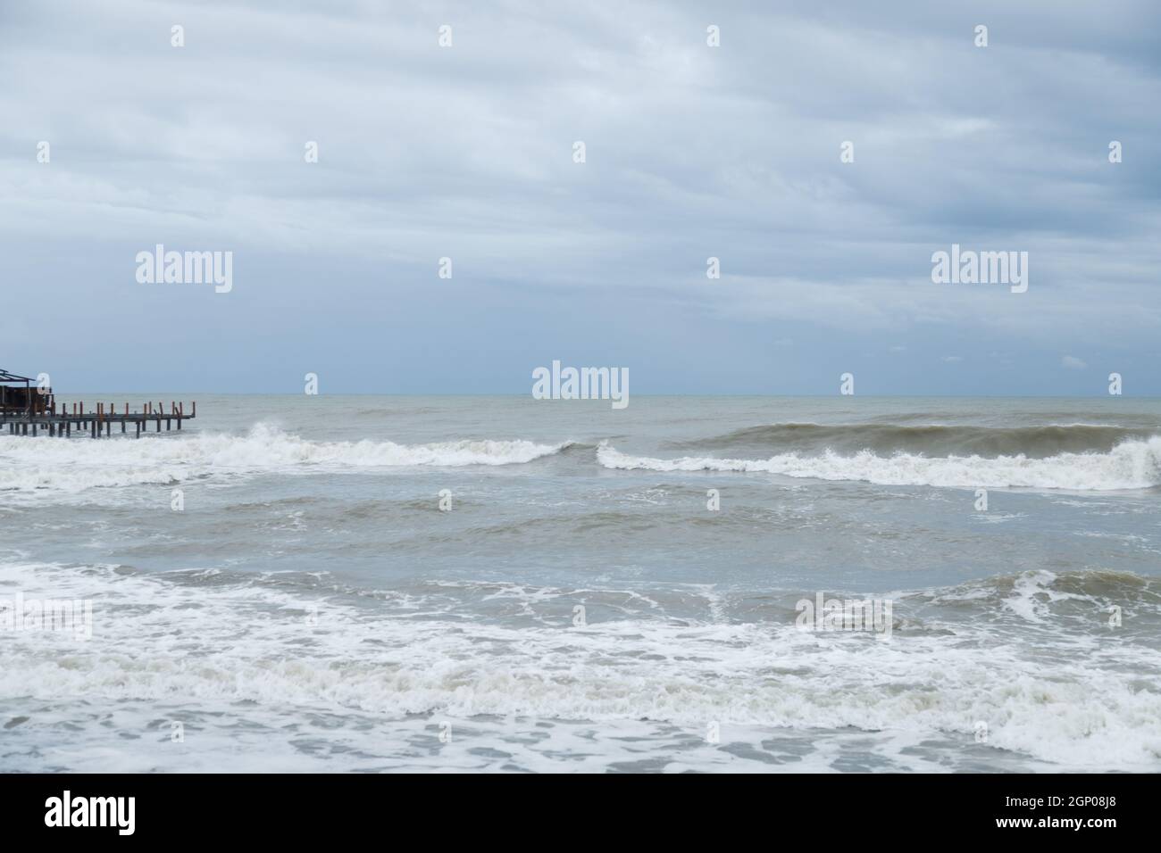 Storm on sea during bad weather. Nature power landscape Stock Photo - Alamy