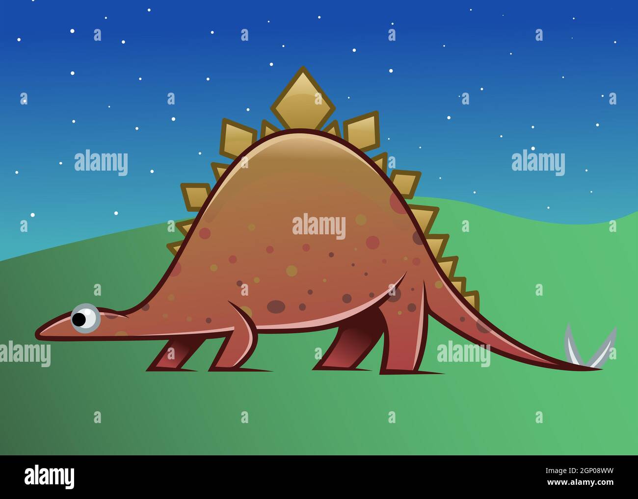 Cartoon-style illustration for kids - Stegosaurus Stock Photo - Alamy