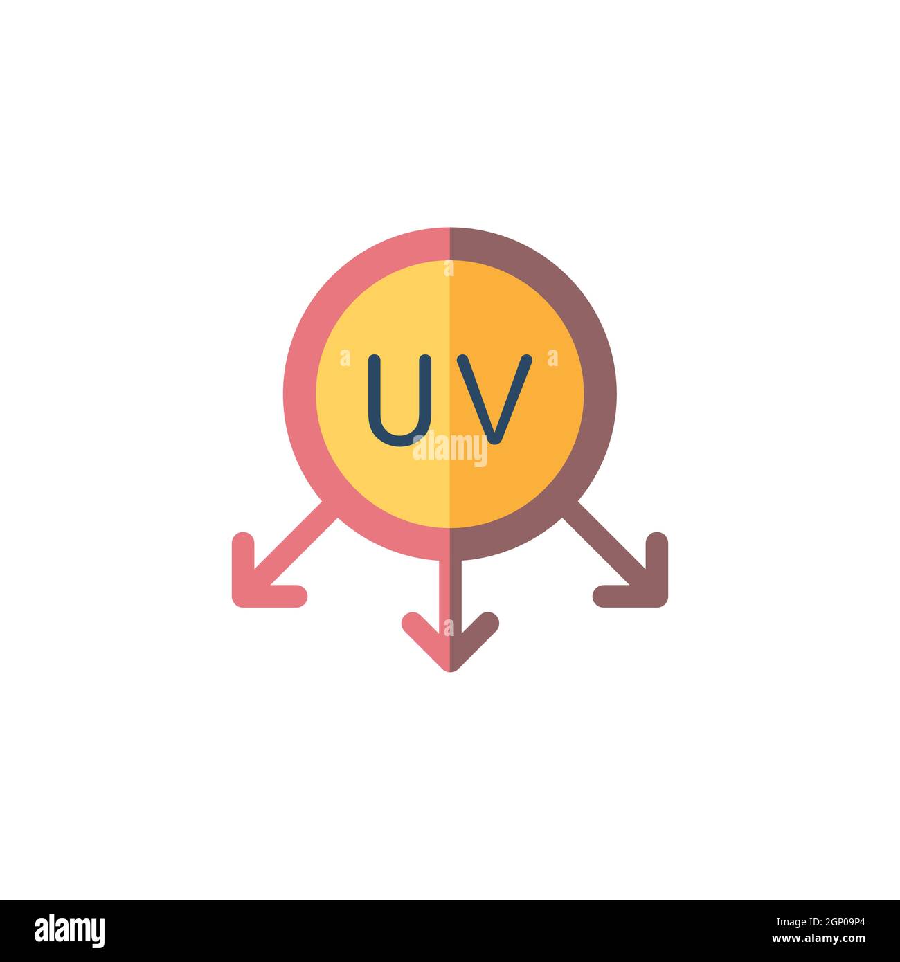 Ultraviolet rays sun. Flat icon. Isolated weather vector illustration ...