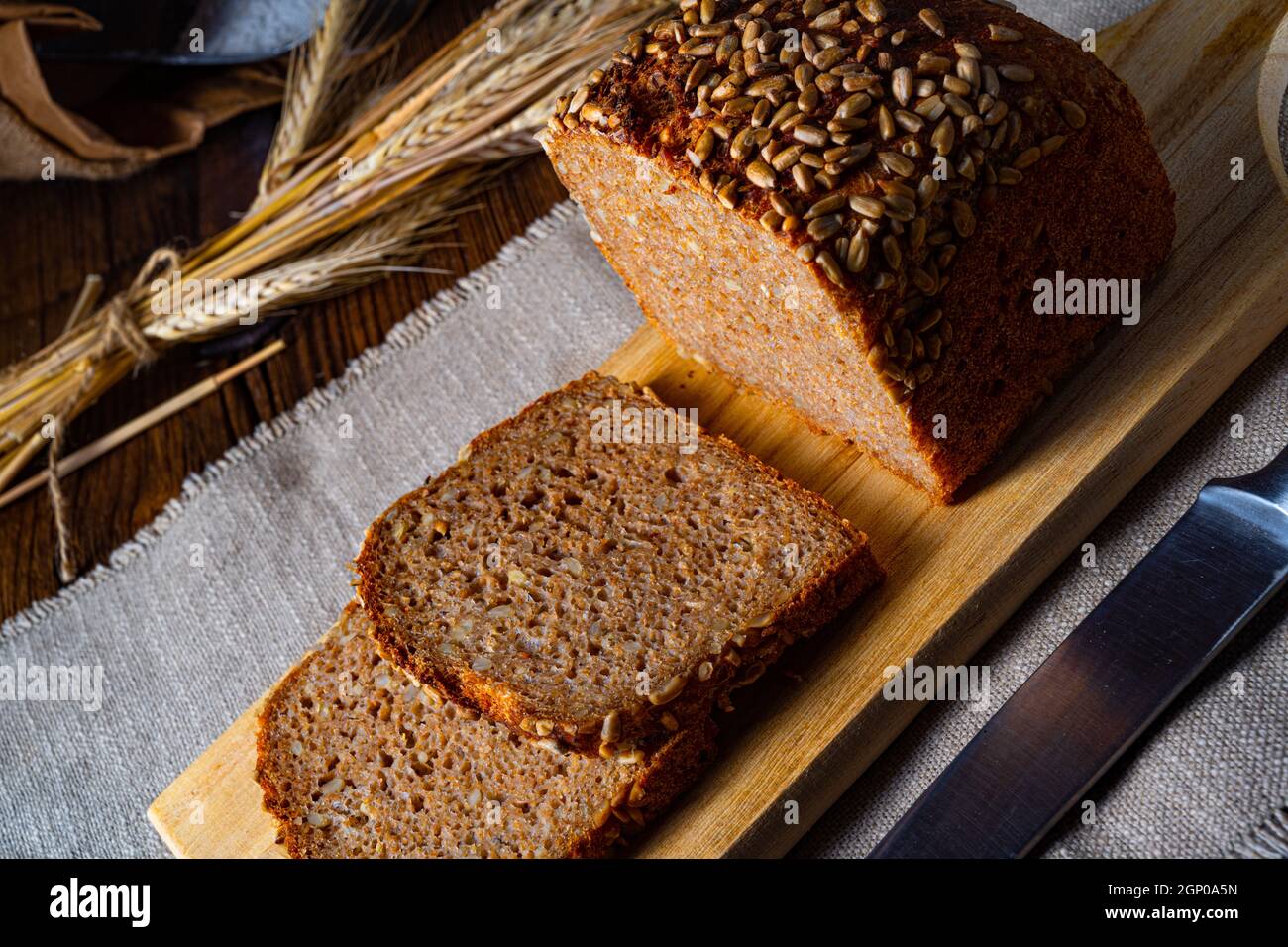 Moist wholemeal bread, crushed or ground whole grain Stock Photo - Alamy
