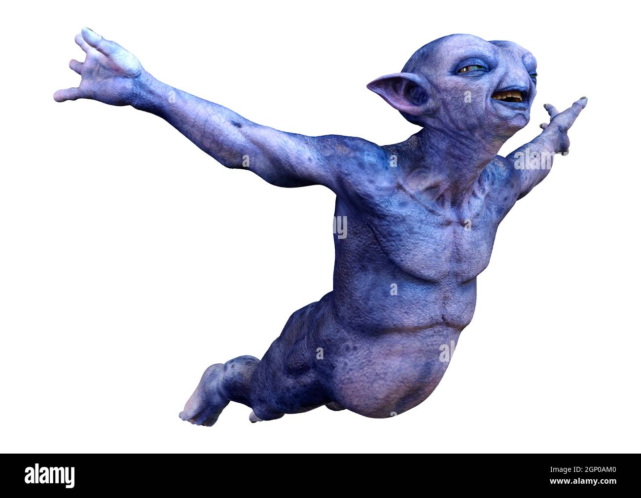 3D rendering of a blue alien isolated on white background Stock Photo ...