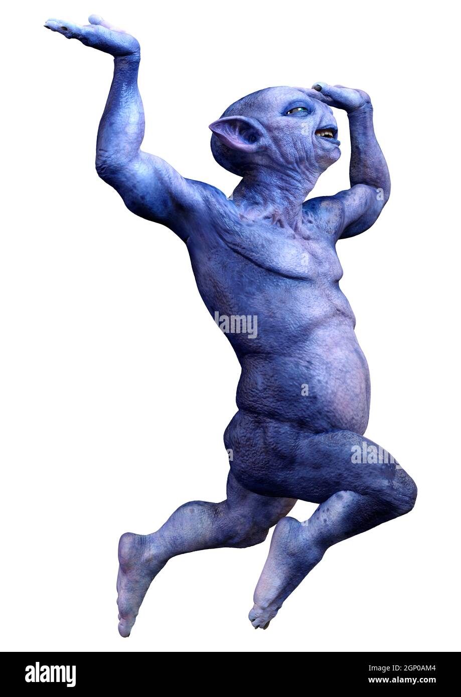 3D rendering of a blue alien isolated on white background Stock Photo ...