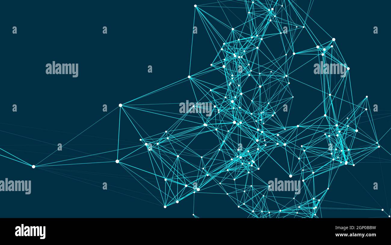 Abstract connections are in space. Background with connecting dots and ...