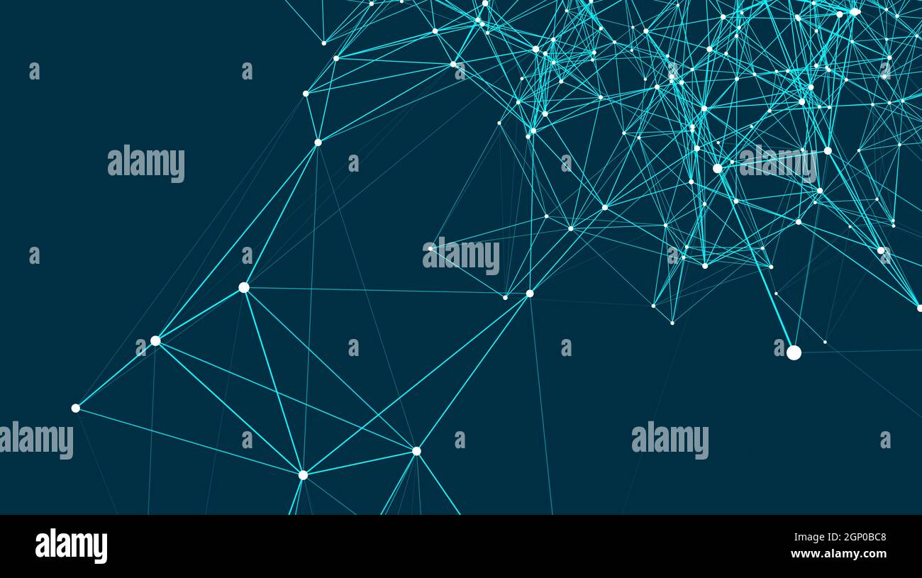 Abstract connections are in space. Background with connecting dots and lines. Connection ...