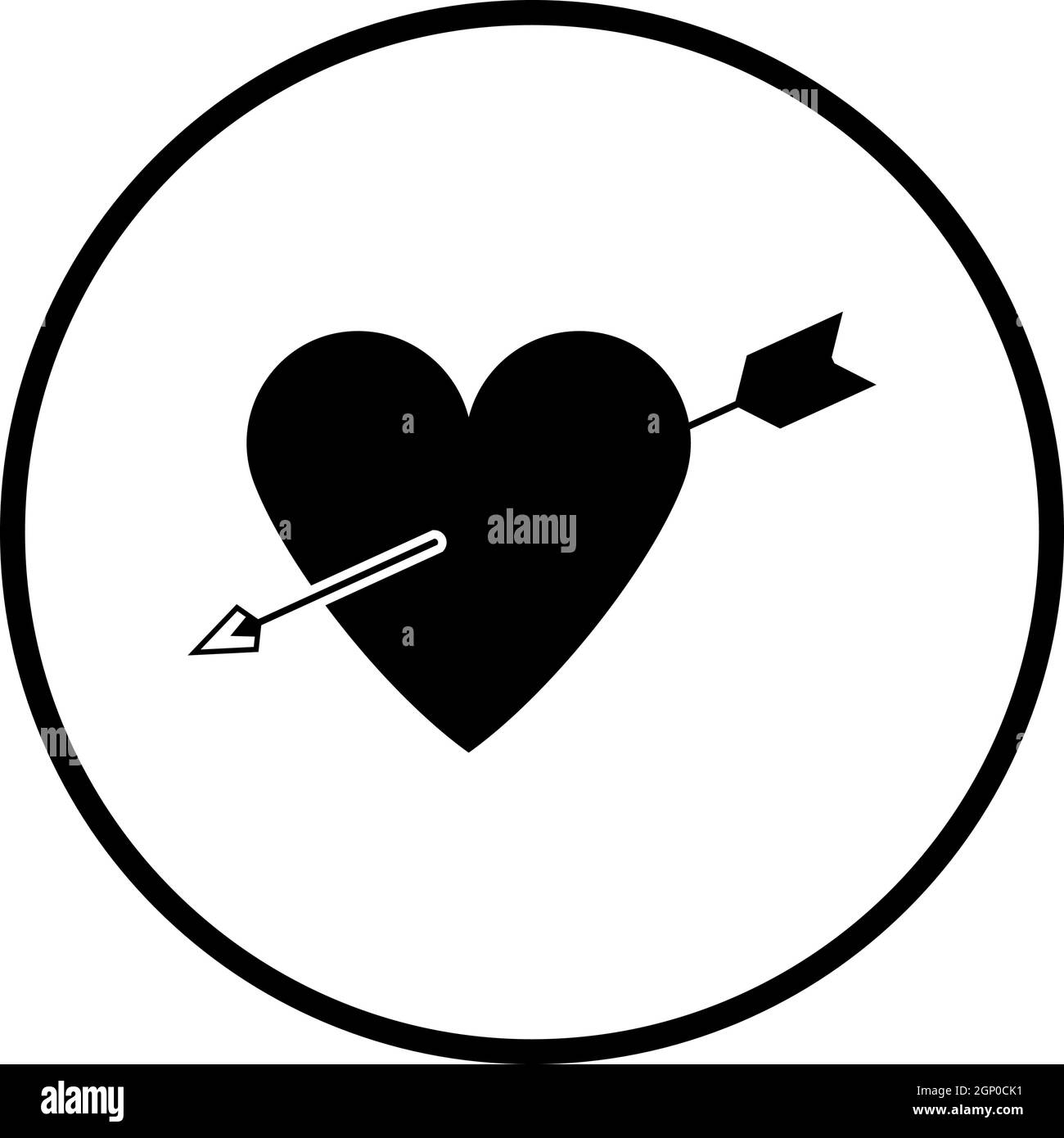 Heart with an arrow Black and White Stock Photos & Images - Alamy