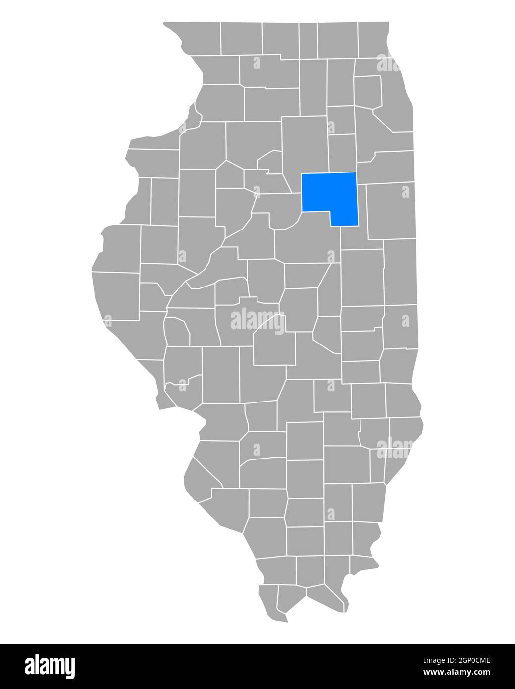 Map of Livingston in Illinois Stock Photo - Alamy