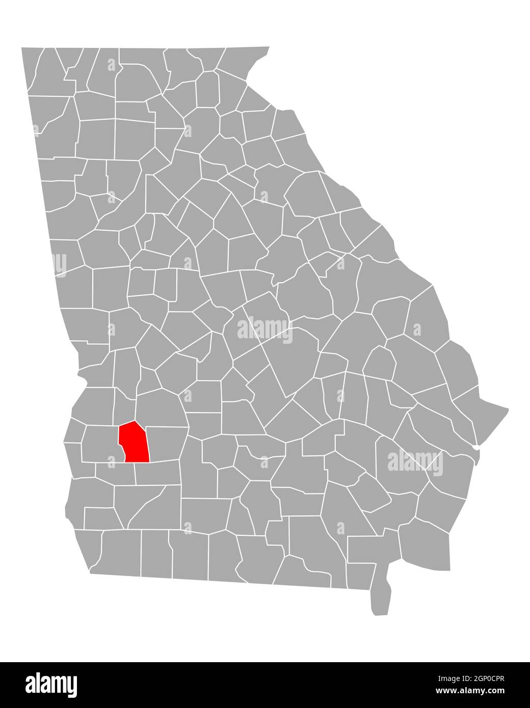 Map of Terrell in Georgia Stock Photo - Alamy