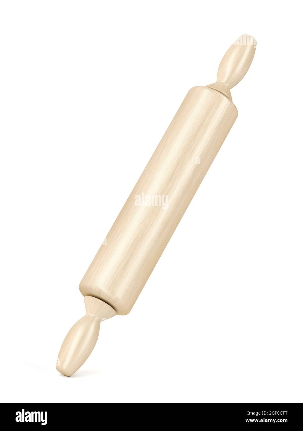Wooden roller type rolling pin on white background Stock Photo - Alamy