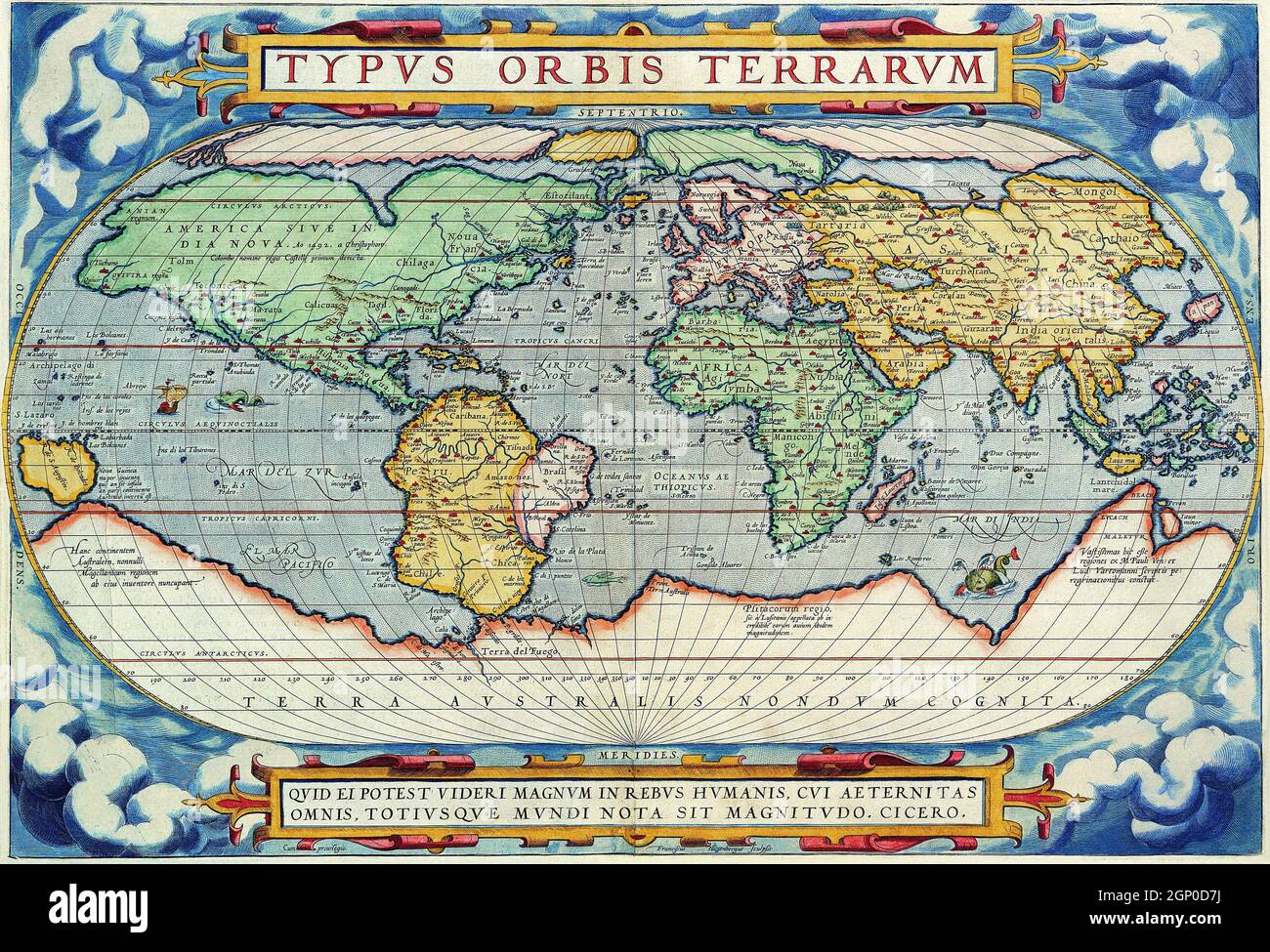 Antique Vintage Maps of the World Map of the World Abraham Ortelius ...