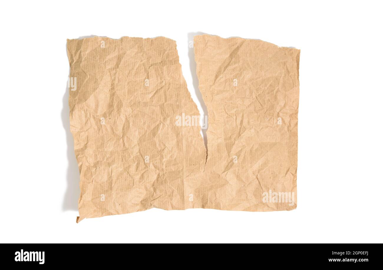 Torn crumpled kraft paper Cut Out Stock Images & Pictures - Alamy
