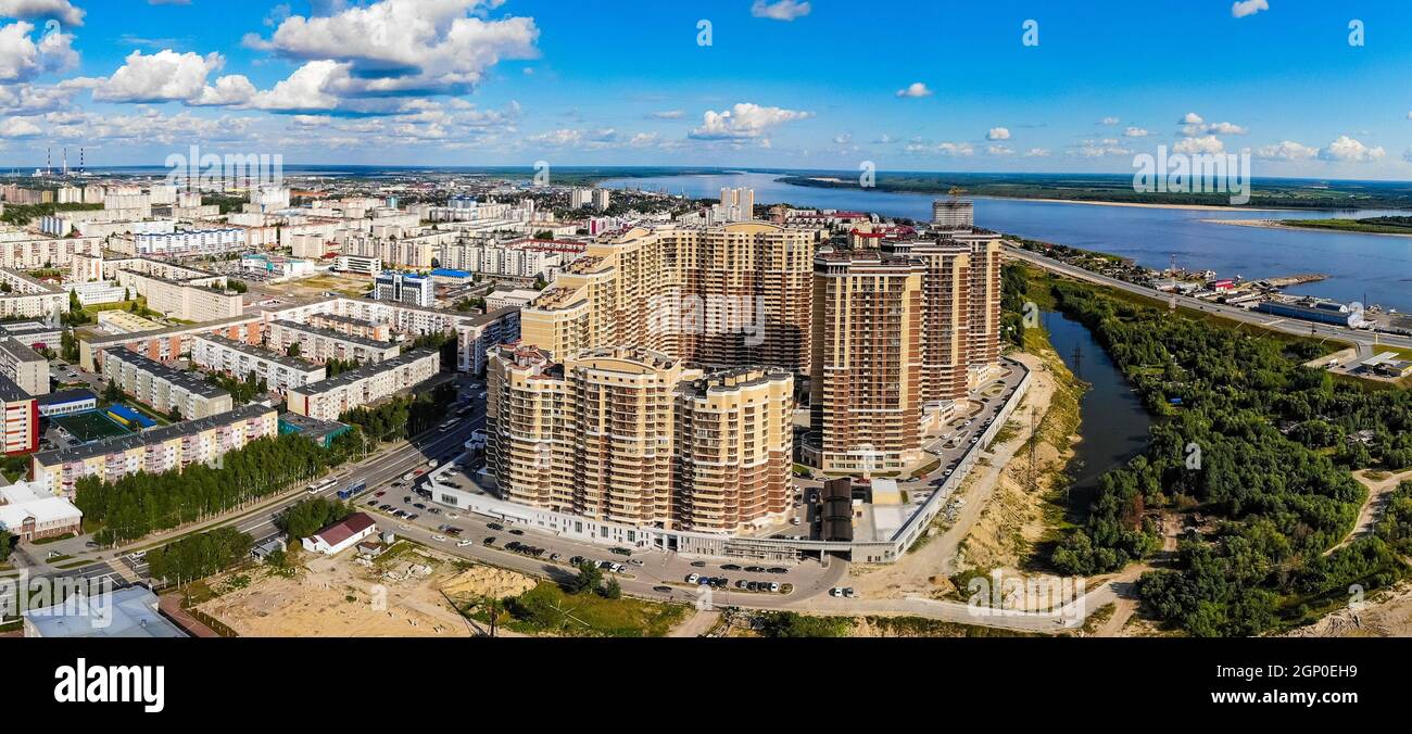 Residential development from high-rise buildings. The city is an ...