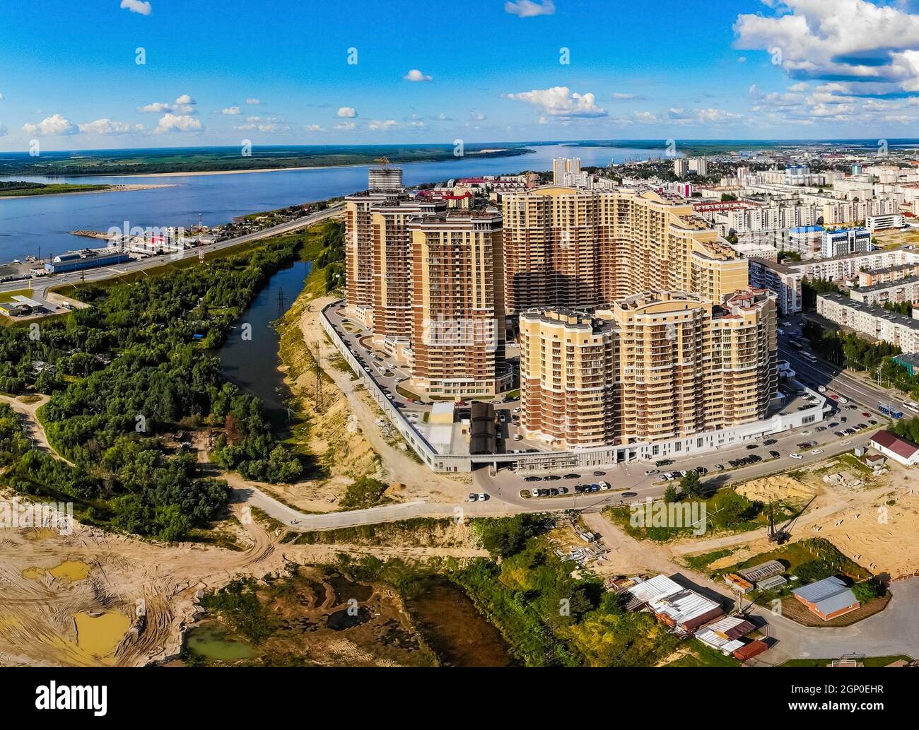 Residential development from high-rise buildings. The city is an ...