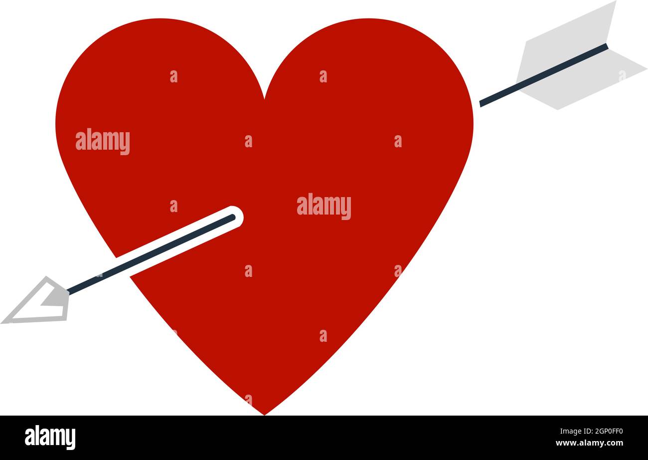 Heart pierced cupid arrow Stock Vector Images - Alamy