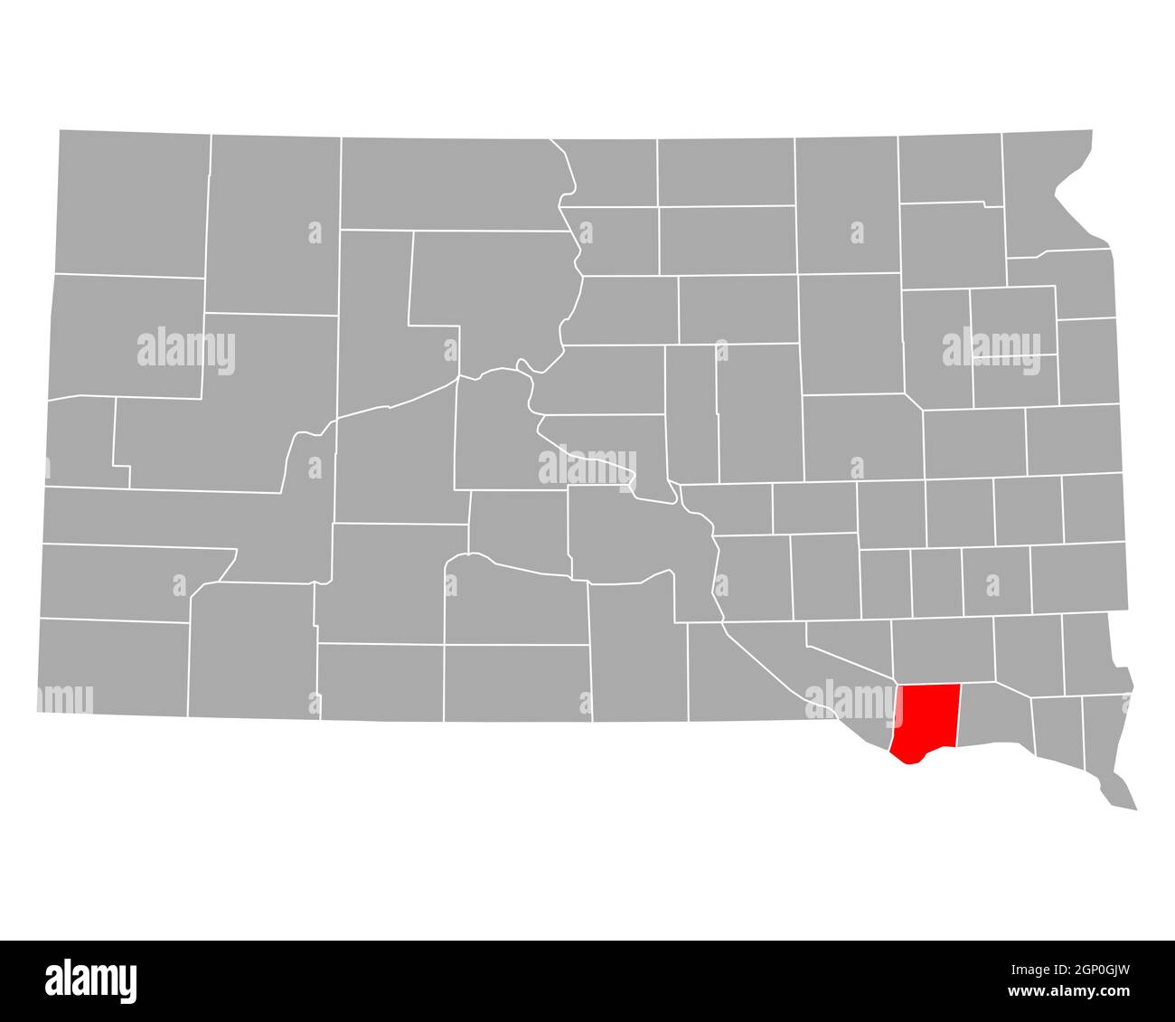 Map of Bon Homme in South Dakota Stock Photo - Alamy