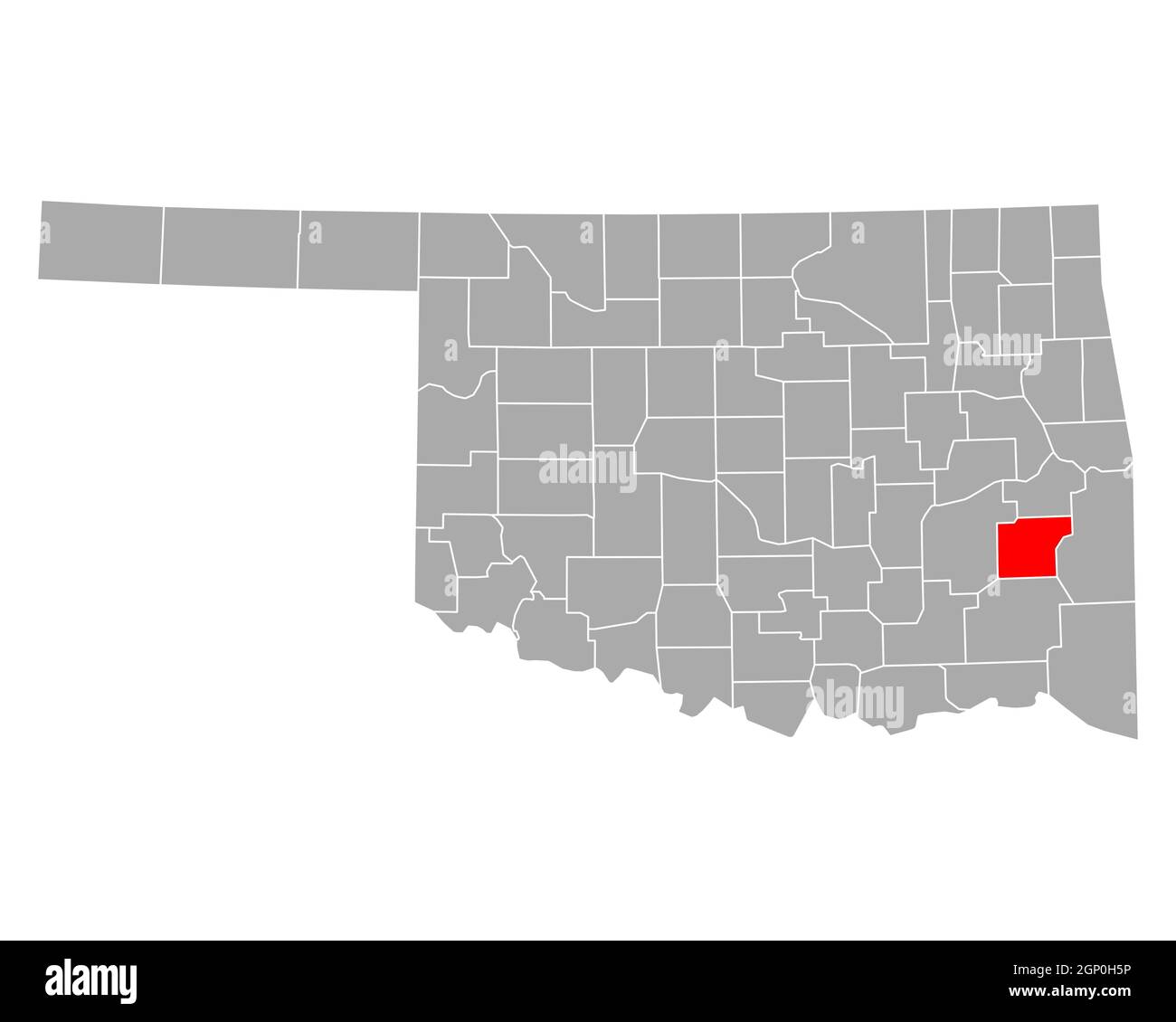Map of Latimer in Oklahoma Stock Photo - Alamy