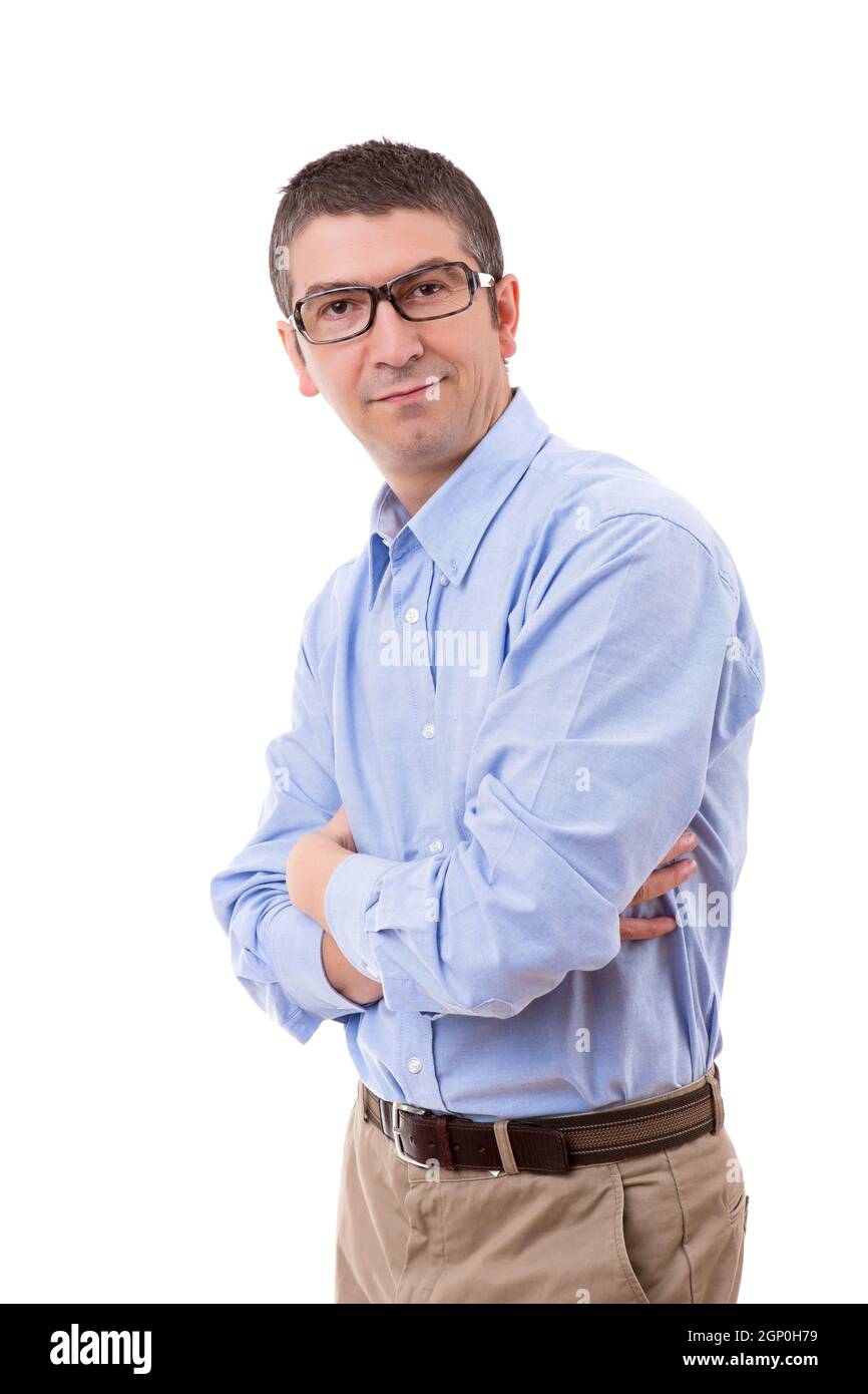 Studio picture of a casual man posing isolated Stock Photo - Alamy