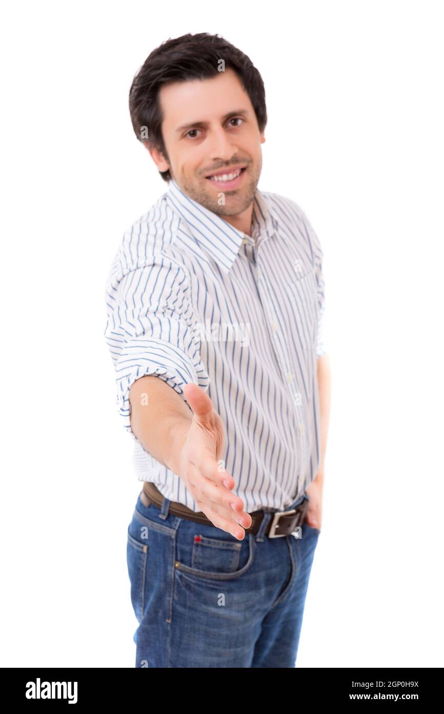 Young business man offering handshake Stock Photo - Alamy