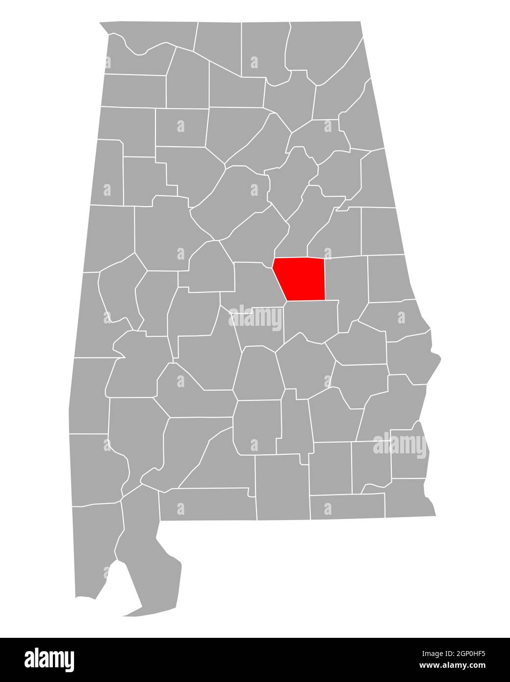 Map of Coosa in Alabama Stock Photo - Alamy