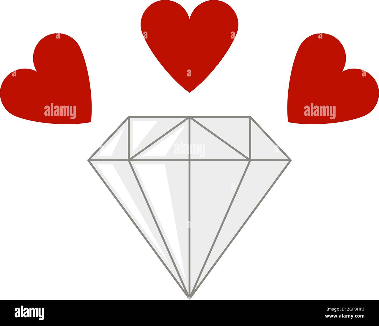Diamond With Hearts Icon Stock Vector Image & Art - Alamy