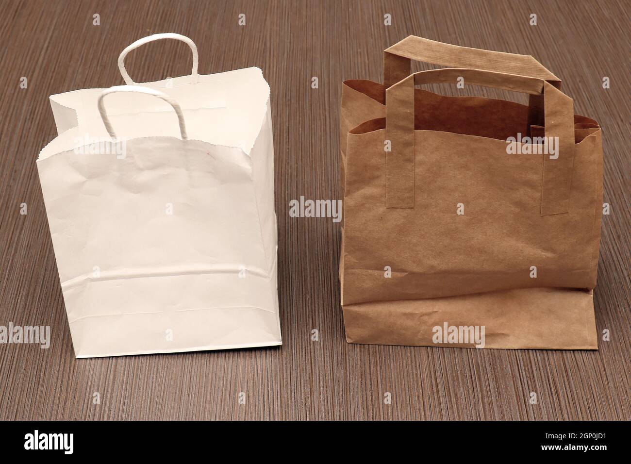 Open paper bags used for shopping good for environment conservation ...
